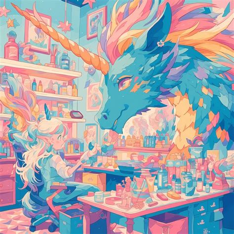 Premium Photo Enchanting Fantasy Mythical Beast And Pet Gro