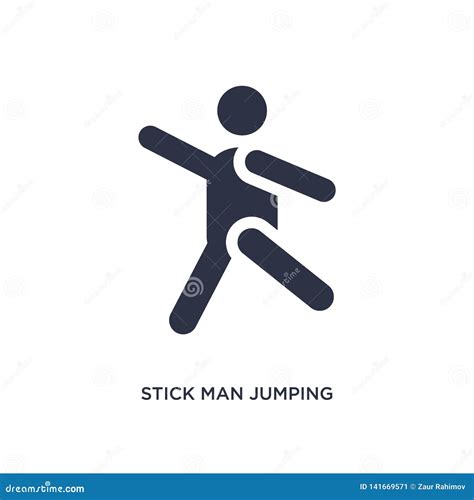 Stick Man Jumping Icon On White Background Simple Element Illustration From Behavior Concept