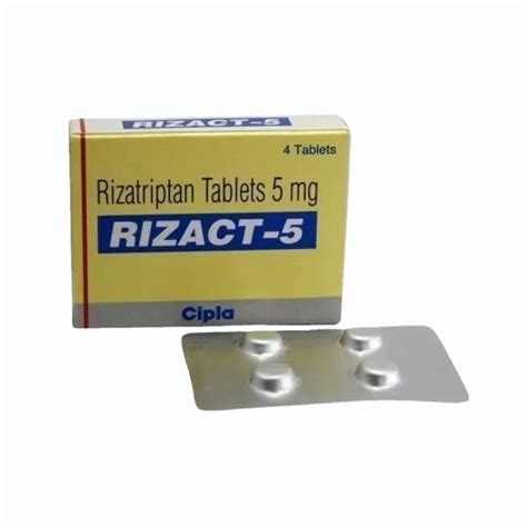 5mg Rizact Rizatriptan Tablet At ₹ 250 Stripe Rizatriptan Tablet In