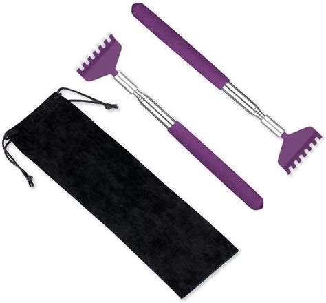 2 Pack Portable Extendable Back Scratcher Metal Stainless Steel
