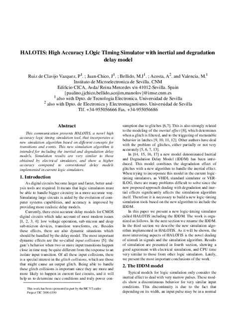 Pdf Halotis High Accuracy Logic Timing Simulator With Inertial And