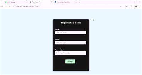Arthi A On Linkedin Webdevelopment Html Css Javascript Registrationform