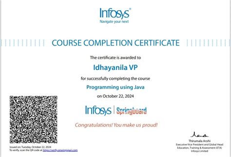 Infosysspringboard Coding Python Java Cprogramming Learning Growth Idhayanila Vp