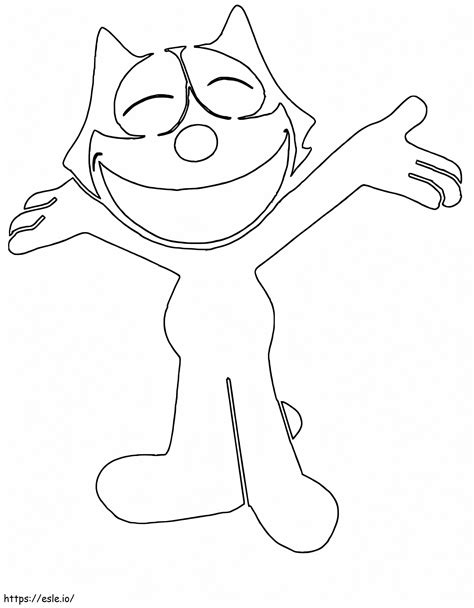 Félix El Gato Es Feliz Para Colorear