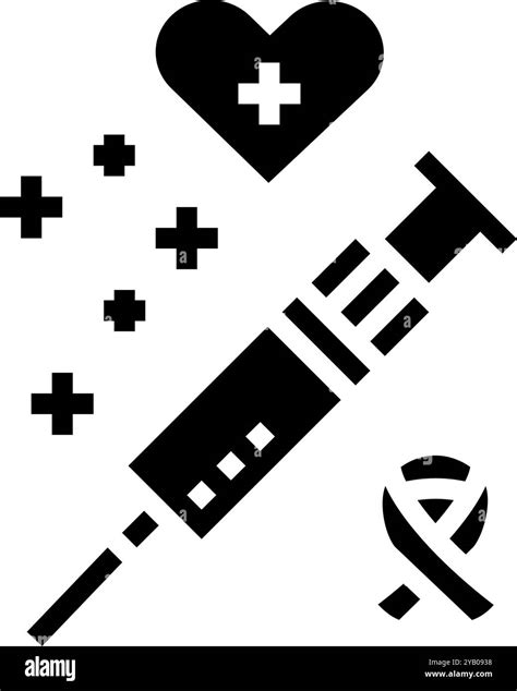 Immunotherapy Cancer Treatment Glyph Icon Vector Illustration Stock