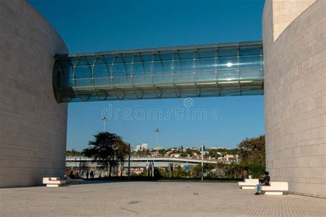 Glass Bridge Tunnel Connecting Two Buildings Metal Structure Modern