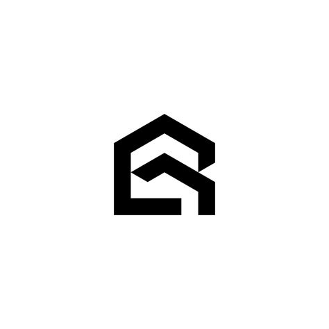 Abstract R House Logo Featuring Thick Geometric Paths And A Unique Structural Aesthetic