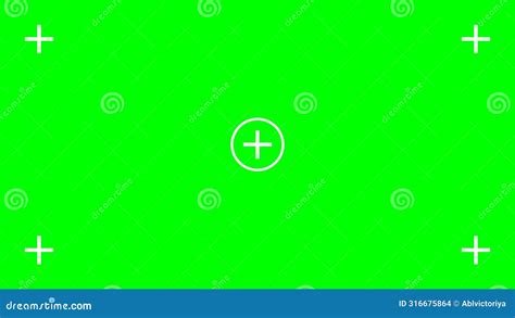 Green Screen Background With Tracking Cross Marks Chromakey Video