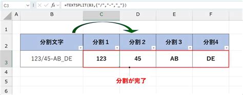 【エクセル】文字を分割するtextsplit関数の使い方。ハイフンなどの区切り文字を使用 Excelの森