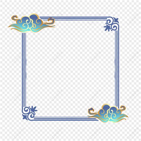 파란색 그라디언트 길조 구름 테두리 Png 일러스트 및 벡터 이미지 무료 다운로드 Lovepik