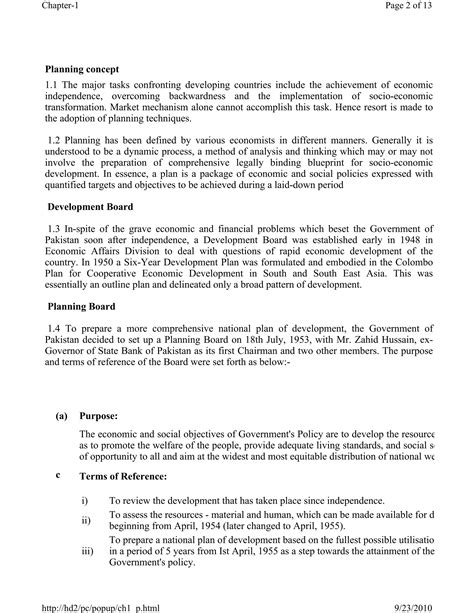 Manual For Development Projects Planning Commission Pakistan