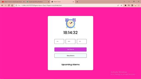 Alarm Clock Using Html Css Javascript Youtube