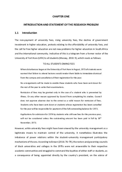 Doc Chapter One Introduction And Statement Of The Research Problem