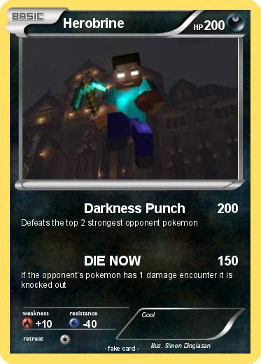 Pokémon Herobrine 3171 3171 Darkness Punch My Pokemon Card