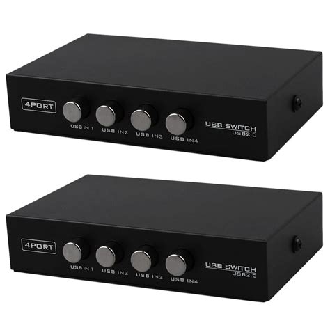 2x Mini 4 Ports Usb Printer Scanner Sharing Share Switch Splitter Box Hub