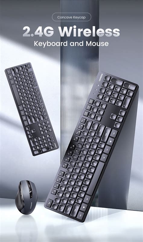 Ugreen 2 4g Wireless Keyboard 104 Keys Concave Keycaps For Laptop Pc Shopee Malaysia