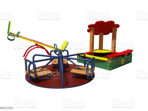 샌드박스 및 스윙 3d 흰색 배경에 렌더링 어린이를 위한 현대 놀이터 그림자 없음 0명에 대한 스톡 사진 및 기타 이미지 0명 3차원 형태 개발 Istock