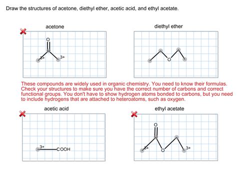 Solved Draw The Structures Of Acetone Diethyl Ether Acetic