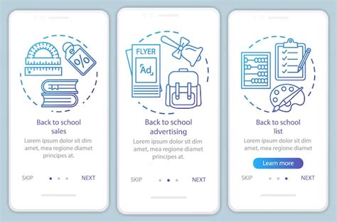 Premium Vector Return To School Onboarding Mobile App Page Screen Vector Template