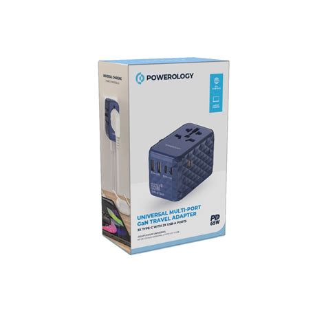 Powerology Universal Multi Port Travel Adapter PD W X Type C X USB A Ports AppleMe