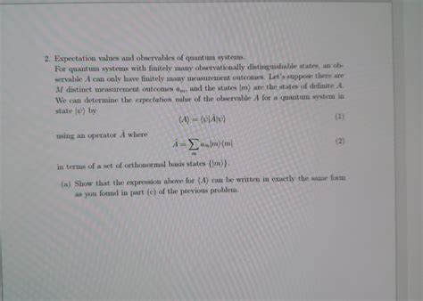 Solved Expectation Values 1 The Mean Of A Classical Data