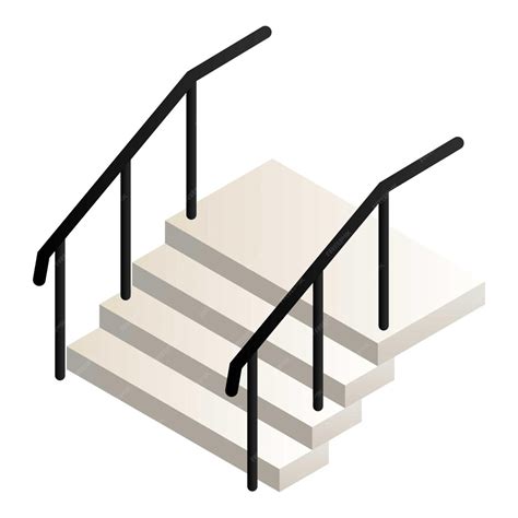 홈 계단 아이콘 흰색 배경에 고립 된 웹 디자인을 위한 홈 계단 벡터 아이콘의 아이소메트릭 프리미엄 벡터