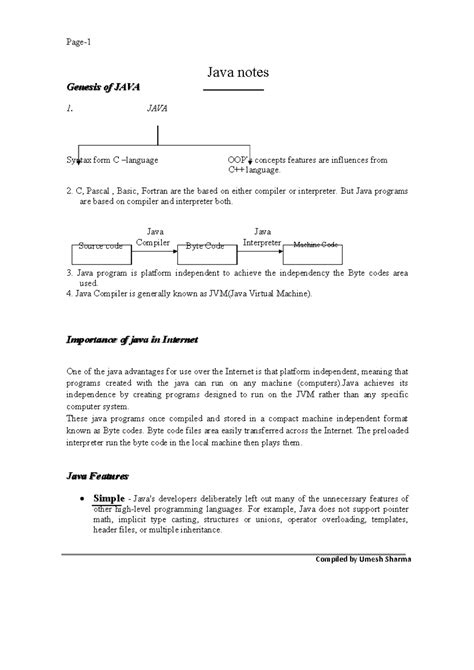 Java Notes Compress 1 Java Notes Ggeenneessiiss Ooff Jjaavvaa 1 Java Syntax Form C