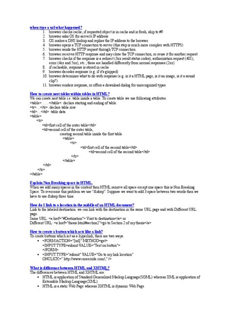 Web Technologies Pdf Html Element Html
