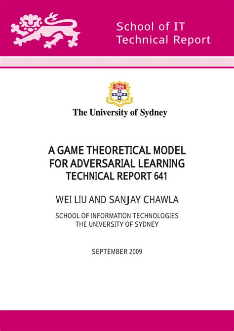 Pdf A Game Theoretical Model For Adversarial Learning