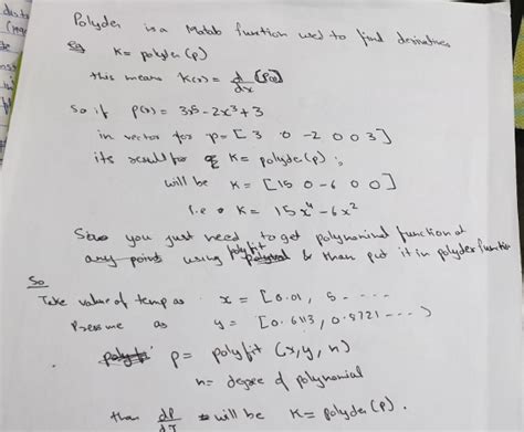 1 Use The Matlab Function Polyfit To Curve Fit The Saturation Pressure