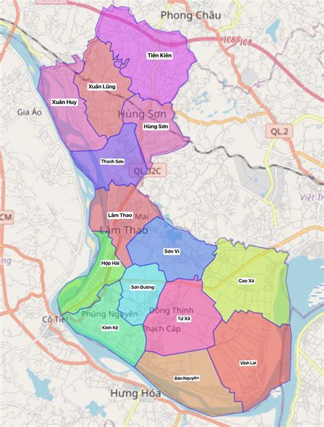 Bản đồ Huyện Lâm Thao Phú Thọ