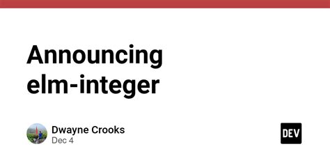 Announcing Elm Integer Dev Community
