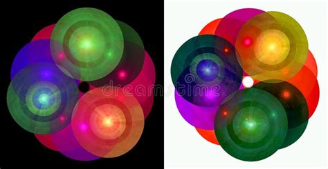 Colorful Glowing Disks Are Layered On Top Of Each Other To Form Round