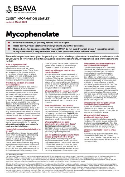 Mycophenolate Southill Vets