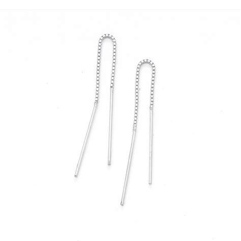 Sterling Silver Thread Earrings Goldmark Nz