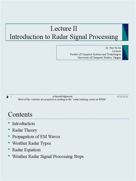 Introduction To Radar Signal Processing Download Free Pdf Radar Radio Wave