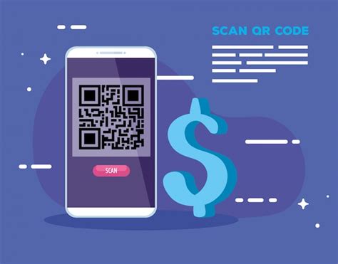 스마트 폰으로 스캔 코드 Qr 프리미엄 벡터