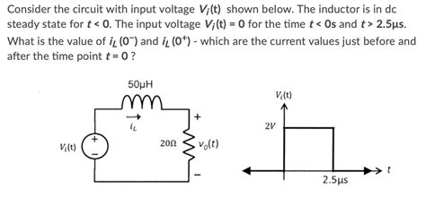 solved consider the circuit with input voltage v t shown