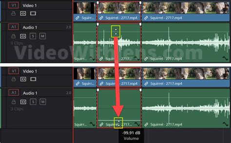 Mute Audio In Davinci Resolve Clips Part Of Clip Track