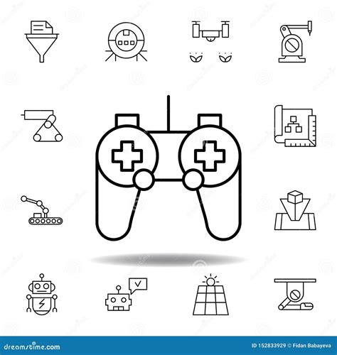 Robotics Control Outline Icon Set Of Robotics Illustration Icons Stock Illustration