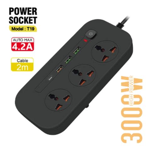 Plug AC Socket Power Strip Multi Wire Smart Extension Cable Power Socket PD USB C Port