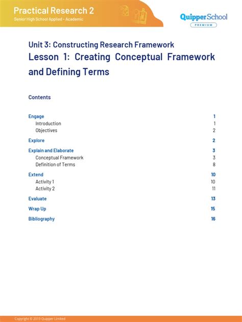 Lesson 1 Creating Conceptual Framework And Defining Terms 0 Pdf Theory Conceptual Framework