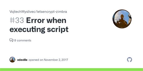 Error When Executing Script · Issue 33 · Vojtechmyslivecletsencrypt