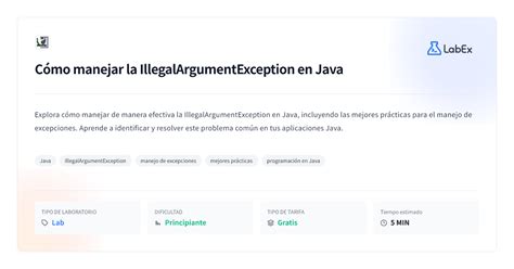 Cómo Manejar La Illegalargumentexception En Java Labex
