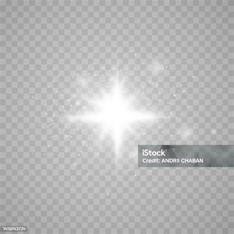 다양한 빛나는 별의 컬렉션 태양 광선에서 눈부심의 세트 빛이 번쩍입니다 빛 불꽃 광채 빛의 효과 투명한 배경에 벡터 일러스트레이션 공휴일에 대한 스톡 벡터 아트 및 기타