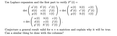 Solved Let F T Det A T C T B T D T Verify Chegg Com