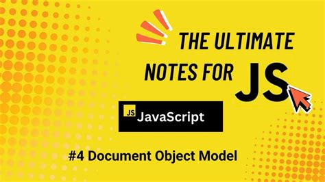 Dom Document Object Model Javascript Notes Youtube