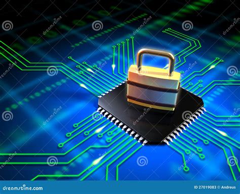 Secured Microchip Stock Illustration Illustration Of Idea 27019083