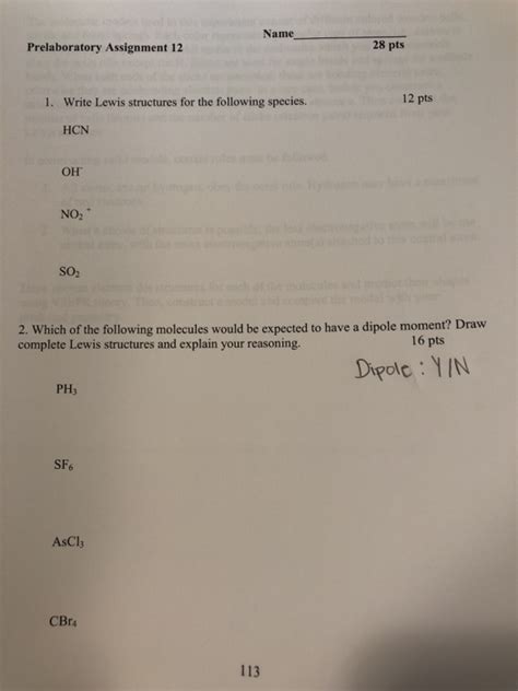 Solved Write The Lewis Structures For The Following