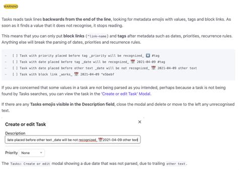 Make Tasks Find Signifiers Even In There Is Text After Them · Issue 1505 · Obsidian Tasks Group